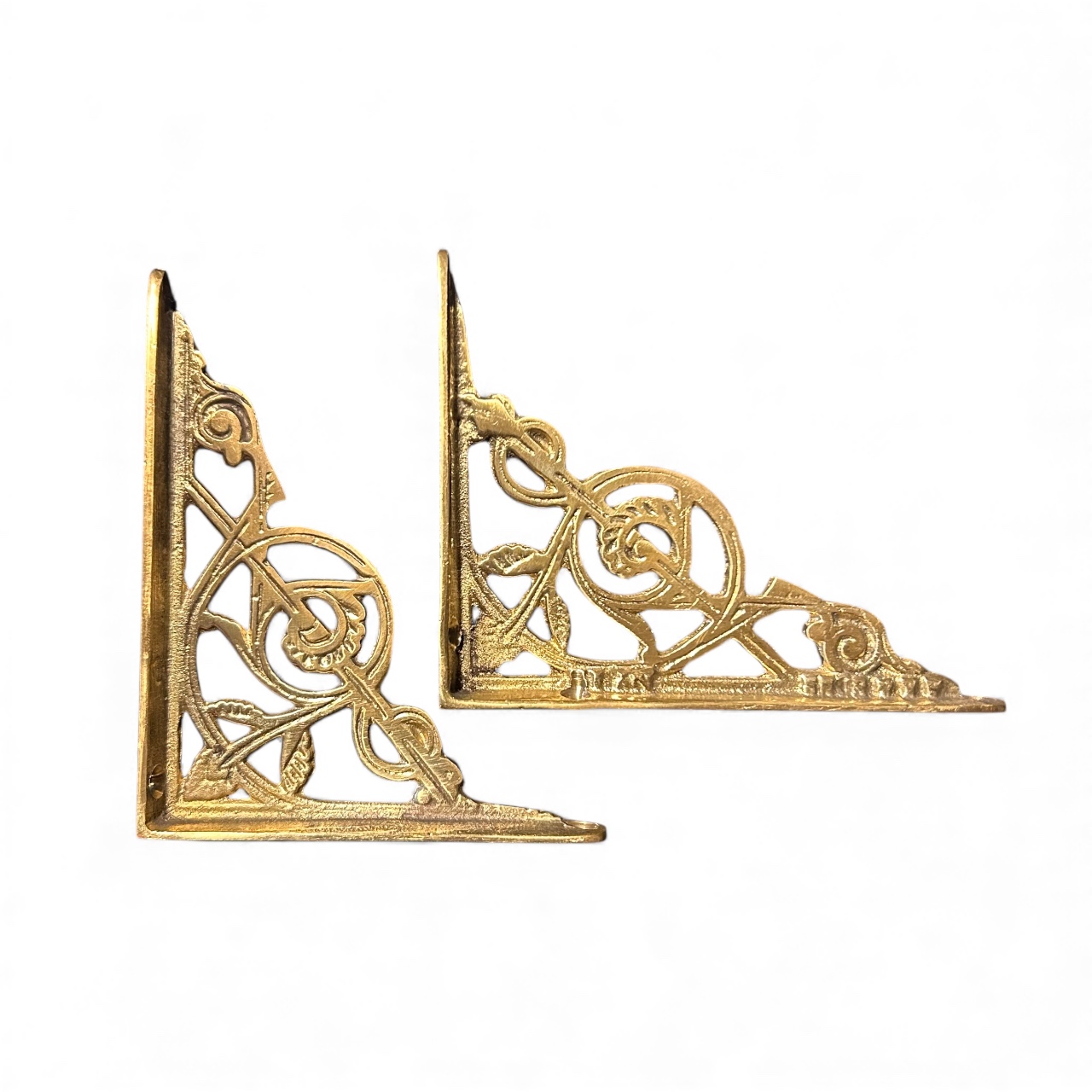 Trellis Brackets – Large– Brass – Pair - Period Features