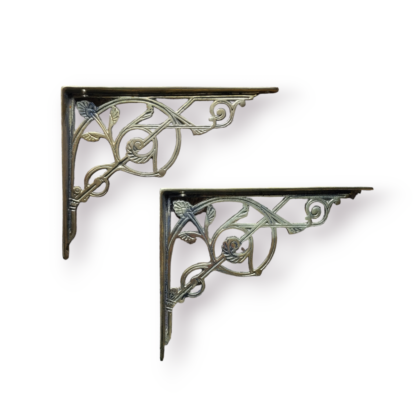 Trellis Brackets - Large - Brass - Pair - Period Features