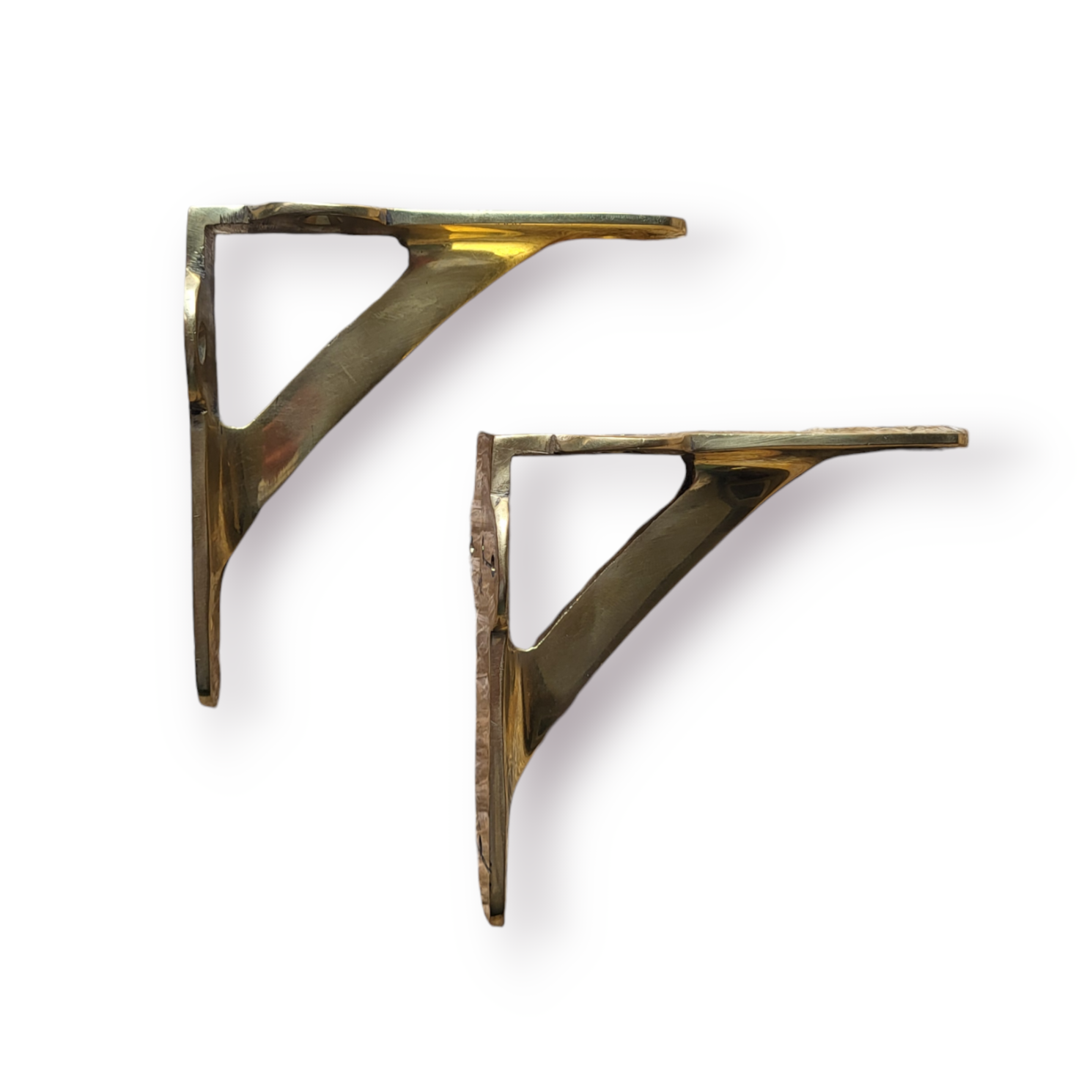 Gallows Brackets with Lugs - 3.5" x 3.5" - Polished Brass - PAIR ...