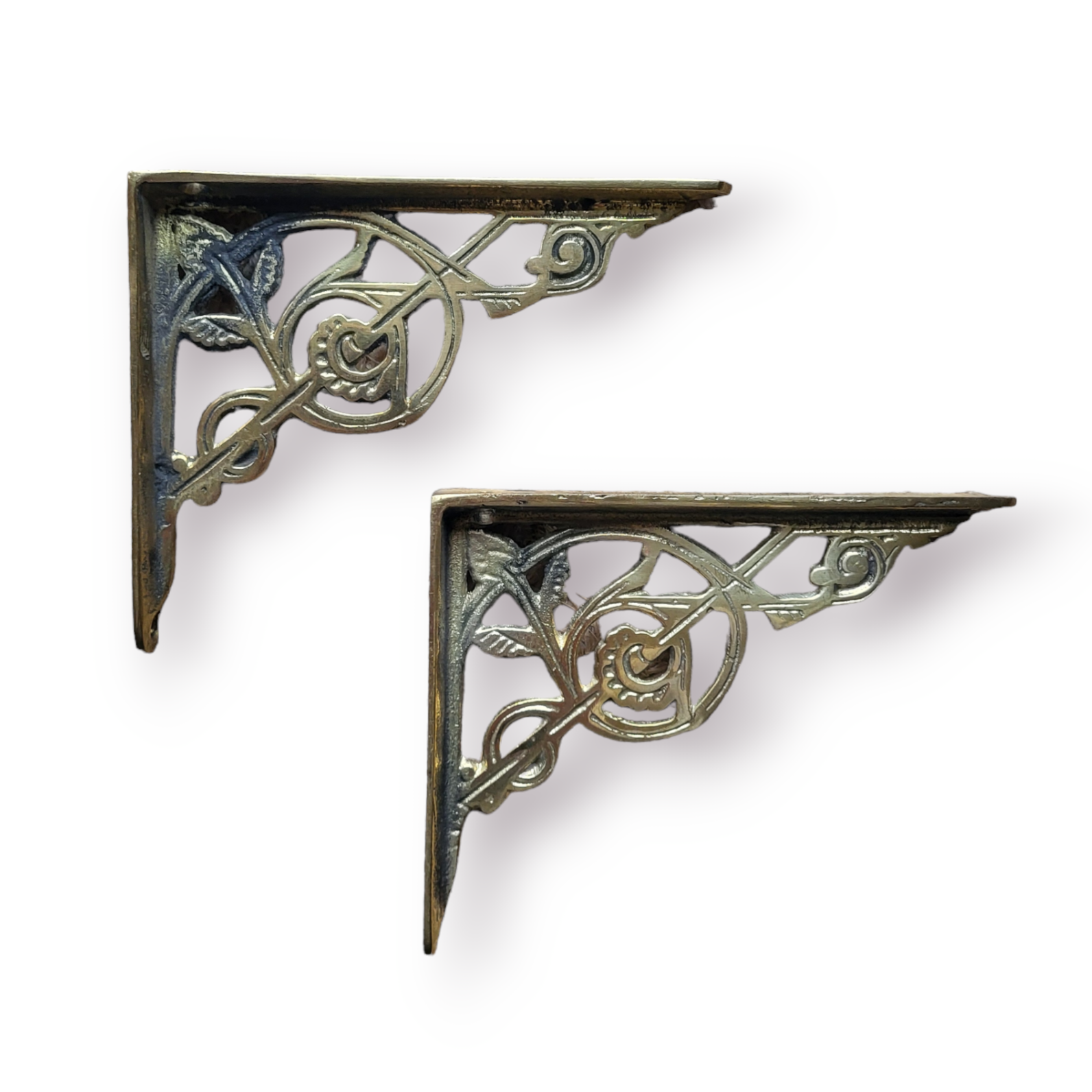 Trellis Brackets - Small - Brass - Pair - Period Features