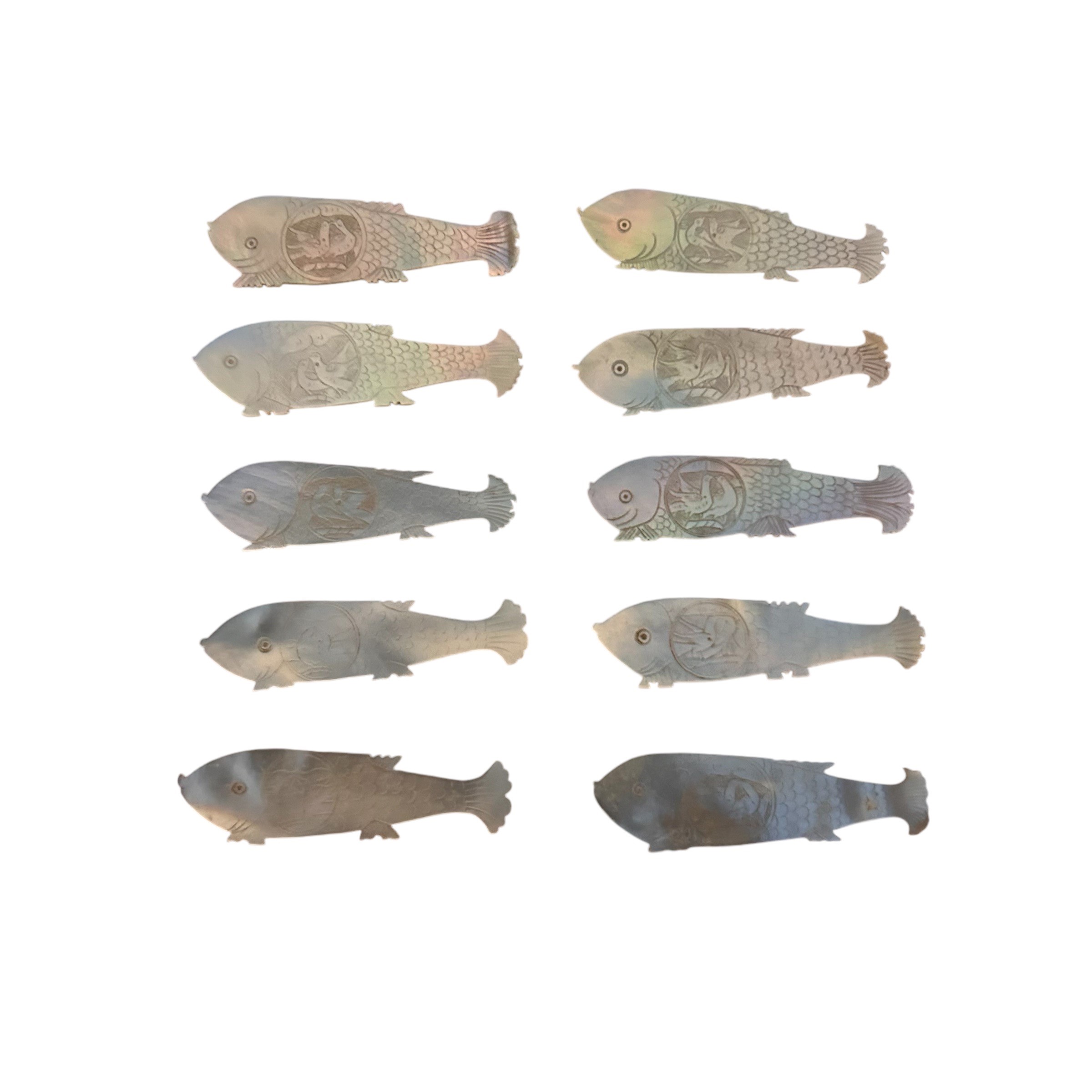 Vintage Chinese Mother of Pearl Gaming Counters - Period Features