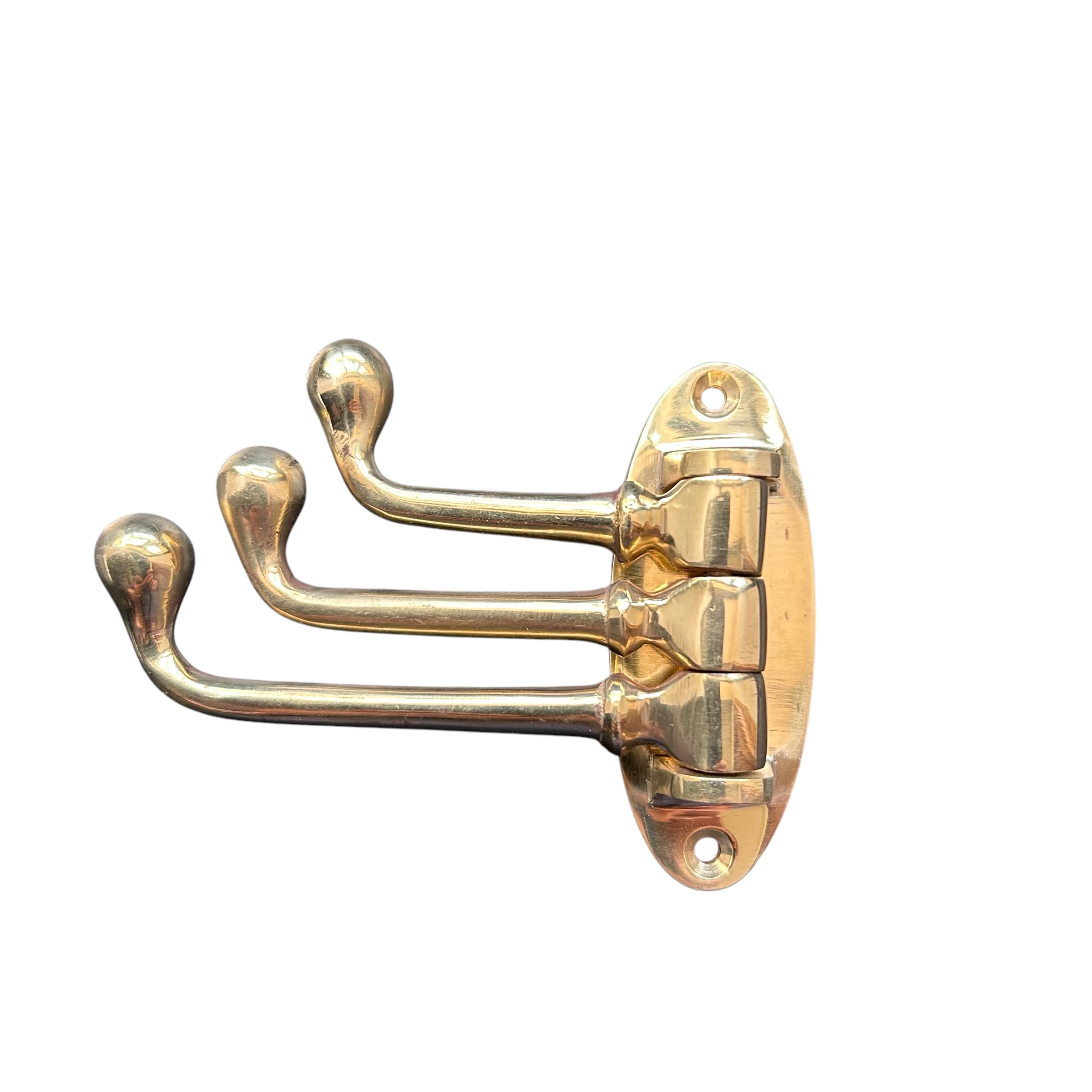 Folding Brass Triple Hook - Period Features