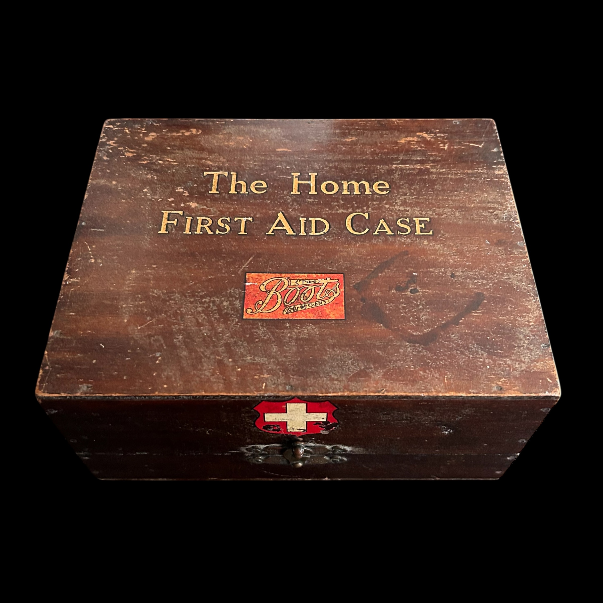 Vintage Boots Home First Aid Wooden Box - Period Features