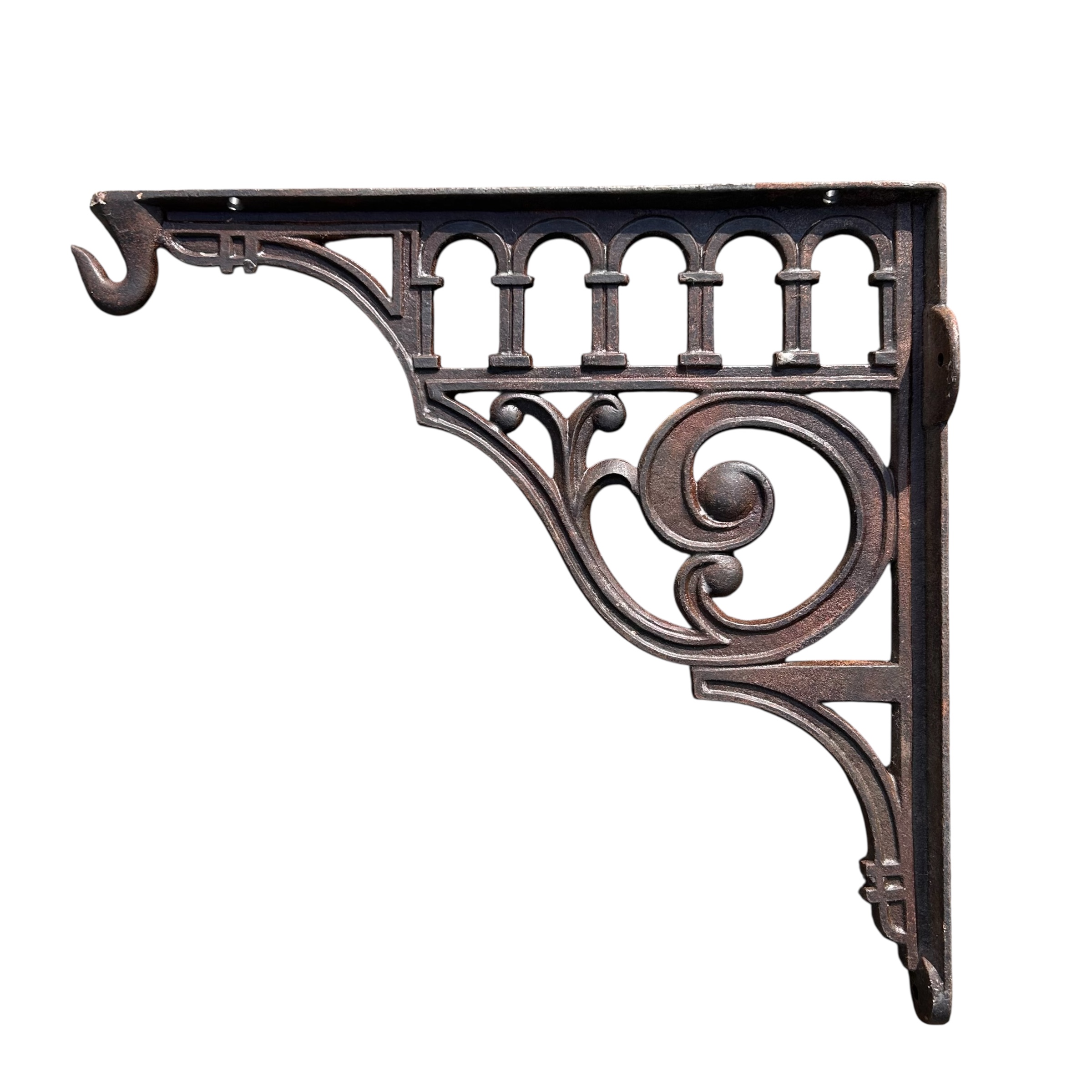 Large Classical Bracket – Cast Iron with Hook (Pair) - Period Features